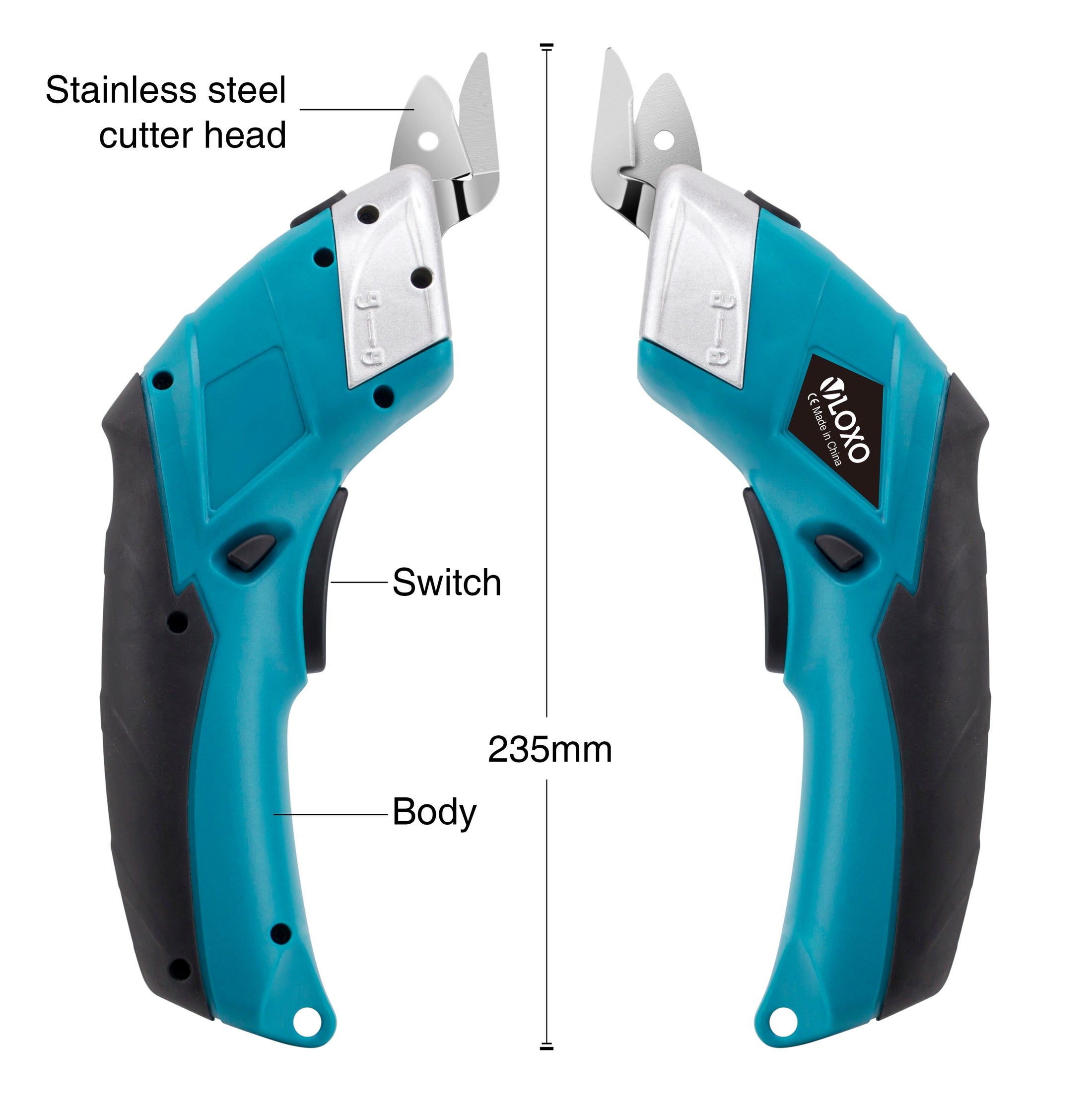 VLOXO Cordless Electric Scissors with 2 Blades Rechargeable Powerful S